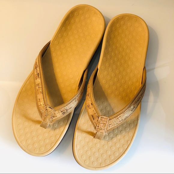 Vionic | Shoes | Nib Vionic Gold Cork Tideii Toepost Comfort Sandal ...